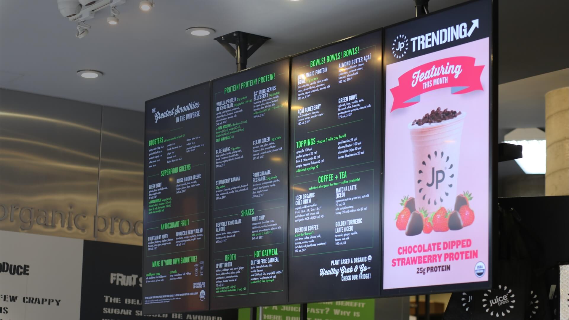 Juice Press Digital Menu Boards — Reality Interactive